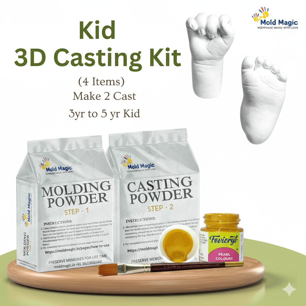 Premium Kids Hand & Foot Casting Kit (3 to 6 yrs)Make 2 Cast – Mold Magic